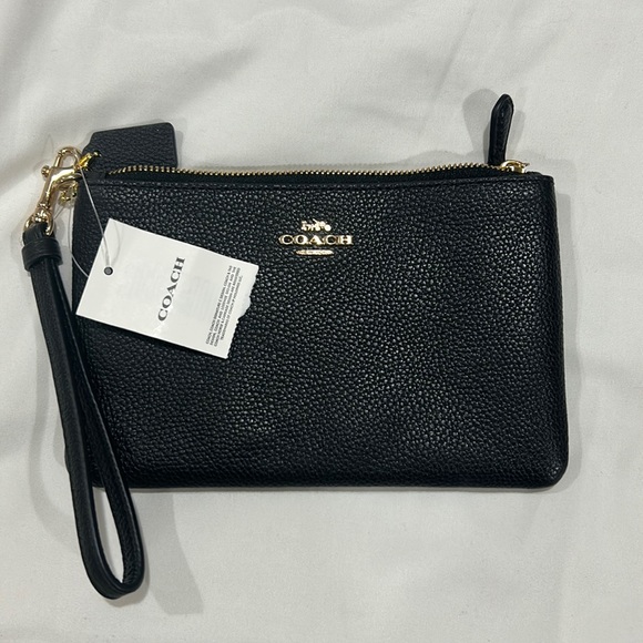 Coach | Bags | Nwt Coach Black Small Wristlet | Poshmark